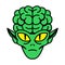 Vector Retro Cartoon Funny Alien Head Isolated Stock Illustration ...