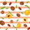 Vector Seamless Pattern Nutmeg Spice Fruit. Striped Background with ...