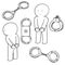 Vector set of handcuff stock vector. Illustration of creative - 118135917