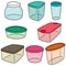 Vector Set of Plastic Container Stock Vector - Illustration of kitchen ...