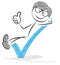 Stick figure check vector stock illustration. Illustration of approval ...