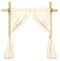 Vector Wedding Ceremony Frame with White and Pink Curtains Illustration ...
