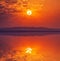 Vibrant Rising Sun at Dawn Over Water Stock Image - Image of pink ...