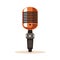Minimalist Orange Microphone Illustration on White Background Stock ...