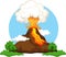 Volcano erupting stock illustration. Illustration of clipart - 55198856