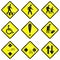 Warning Road Signs in Indonesia Stock Illustration - Illustration of ...