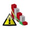 Warning Sign with a Failing Business Graph Stock Illustration ...