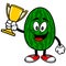 Watermelon with a Trophy stock vector. Illustration of green - 72950469