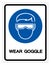 Wear Goggle Symbol Sign ,Vector Illustration, Isolate on White ...