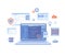 Web Development Programming Coding. Laptop with Program Code on the ...