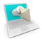 White Laptop Delivering Your E-Mail Stock Illustration - Illustration ...