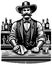 Wild West Bartender stock illustration. Illustration of professional ...