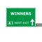 WINNERS Road Sign Isolated on White Stock Photo - Image of post, green ...