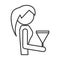 Woman with Wine Icon Design Stock Illustration - Illustration of ...