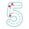 Write Number Five with Tracing Guide. Outline Number. Preschool ...