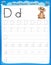 Writing practice letter D stock vector. Illustration of kindergarten ...