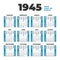 1945 Year Historic Calendar. Weeks Start on Sunday Stock Vector ...