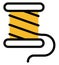 Yellow fabric thread, icon stock vector. Illustration of closeup ...
