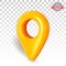 Yellow Map Pointer or GPS Location Icon in Three-quarter Front View ...