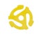 Yellow Vinyl 45 RPM Record Adapter Stock Photo - Image of audio ...
