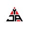YJA Triangle Letter Logo Design with Triangle Shape. YJA Triangle Logo ...