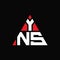 YNS Triangle Letter Logo Design with Triangle Shape. YNS Triangle Logo ...