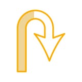 Seta Com Sentido Do Retorno Em Cores Preto E Branco Ilustração do Vetor ...