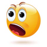 Smiley Emoticon überrascht vektor abbildung. Illustration von ...