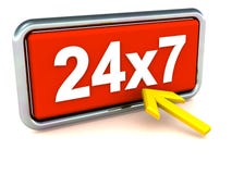24X7 or 24 hour support stock illustration. Illustration of weekend ...