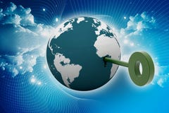 Lock and Key Globe stock vector. Illustration of global - 25116166