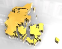 3d flag map of denmark stock illustration. Image of northern - 6434399