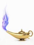 Rubbing Magic Aladdins Genie Lamp Royalty Free Stock Image - Image ...