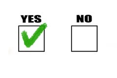 Yes / No Vote Ballot Form With YES Checked Royalty Free Stock ...