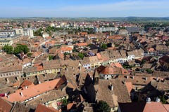 Sibiu aerial, Romania stock photo. Image of aerial, sibiu - 21913322
