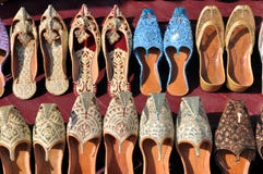 Colorful Traditional Pakistani Shoes Stock Photo - Image of sandalia ...