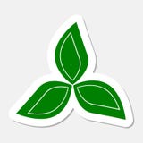 Agriculture Design Three Leaves Sticker Stock Vector - Illustration of ...