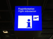 Airport Blue Interior, Gate Sign, Airline Flight Stock Image - Image of ...