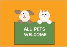 Pets are welcome sign stock illustration. Illustration of accommodation ...
