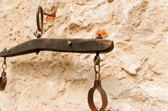 Medieval handcuffs stock illustration. Illustration of metal - 17004592