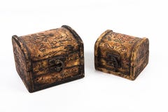 Ancient wooden box stock photo. Image of bronze, savings - 13183362