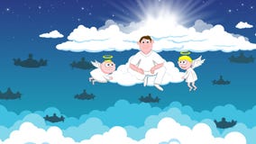 Cartoon angels in heaven stock vector. Illustration of artwork - 38060276