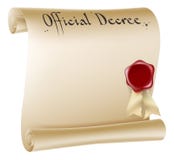 Official Decree Scroll With Red Wax Seal Royalty Free Stock Image ...