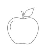 Apple. Line Drawing Of Apples. On A White Background. One Color. Vector ...