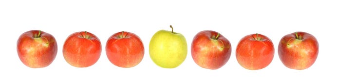 Six red apples in a row stock photo. Image of fruit, isolated - 13573080