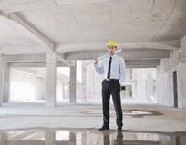 Architect On Construction Site Stock Photo - Image of hardhat, builder ...