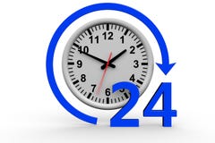 Around The Clock Hours Support Service Flat Style Stock Vector - Image ...