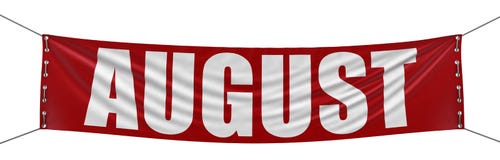 Banner year in August stock vector. Illustration of decoration - 49538099