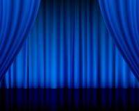 Abra A Cortina Azul Do Teatro Fotos de Stock - Imagem: 31150563