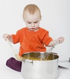 Baby in a cooking pot stock image. Image of cute, ingredients - 17727343