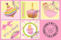 Vintage Postage Stamps, Marks And Stickers Royalty Free Stock Photo ...